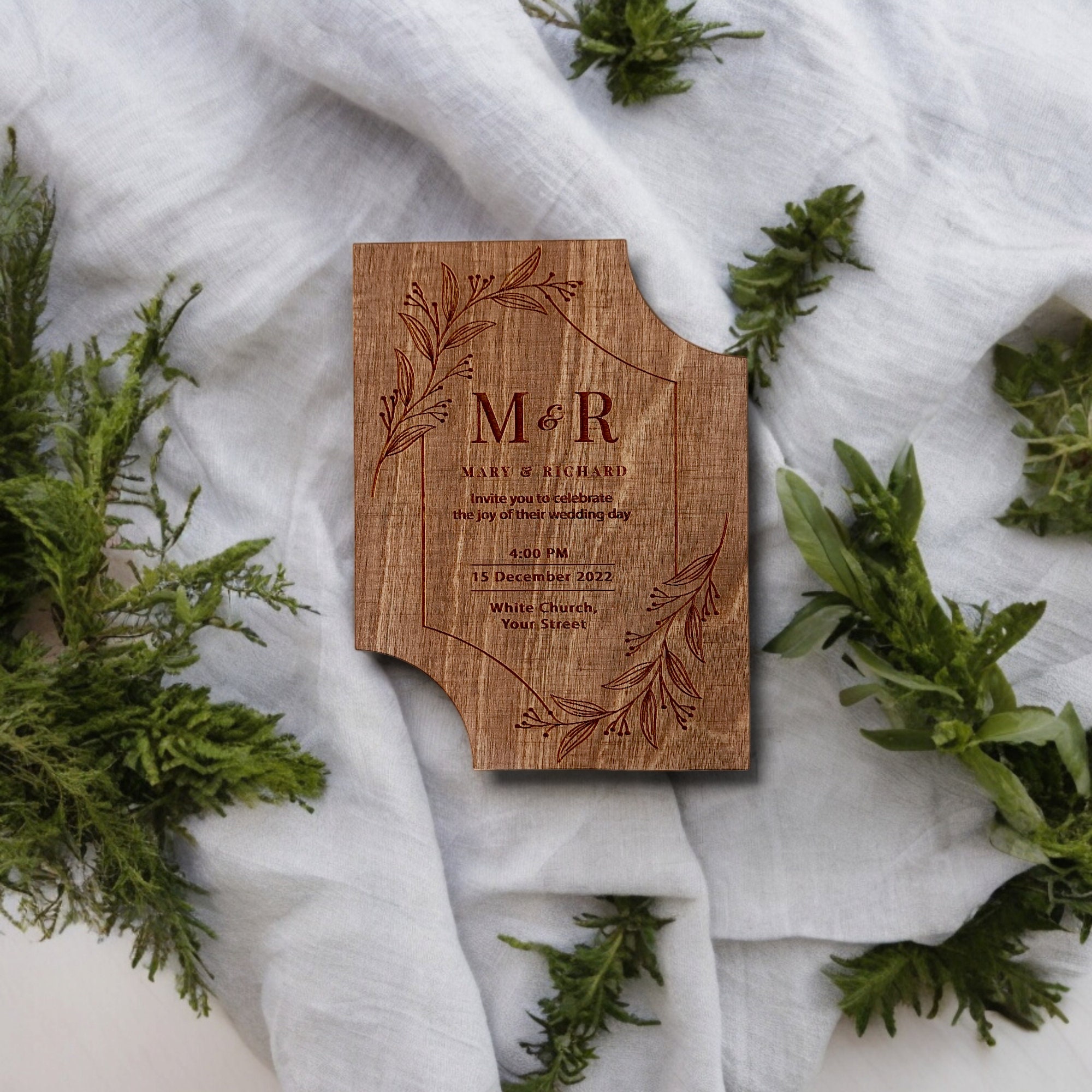 Personalized Invite, Wood Invitation, Country Wedding, Engraved Wedding ...