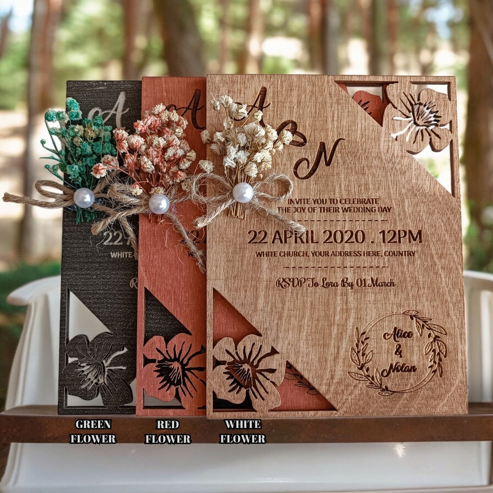 Unique Wooden Save the Date Fancy Invitations, Wedding Inspiration ...