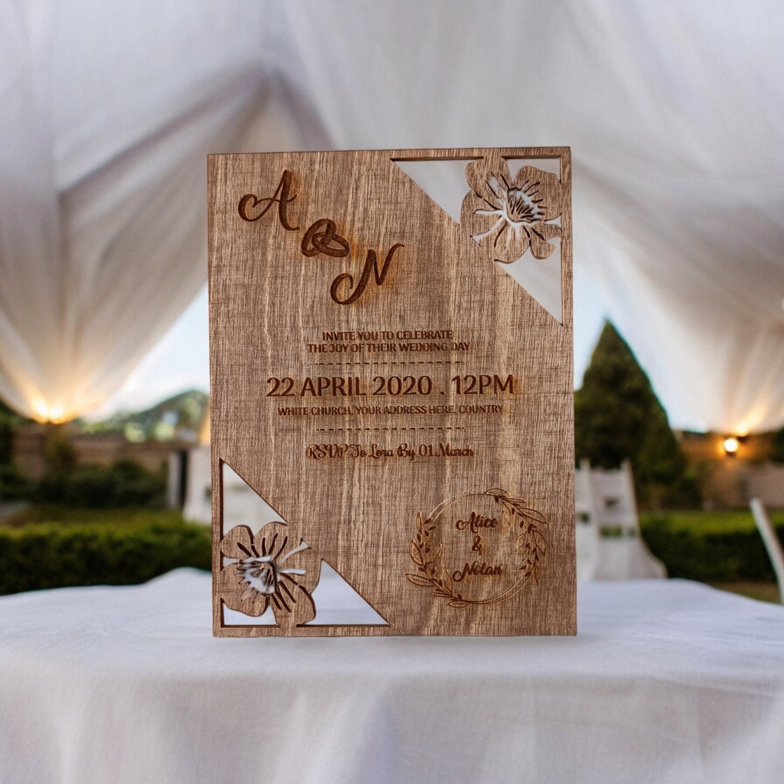 Unique Wooden Save the Date Fancy Invitations, Wedding Inspiration ...