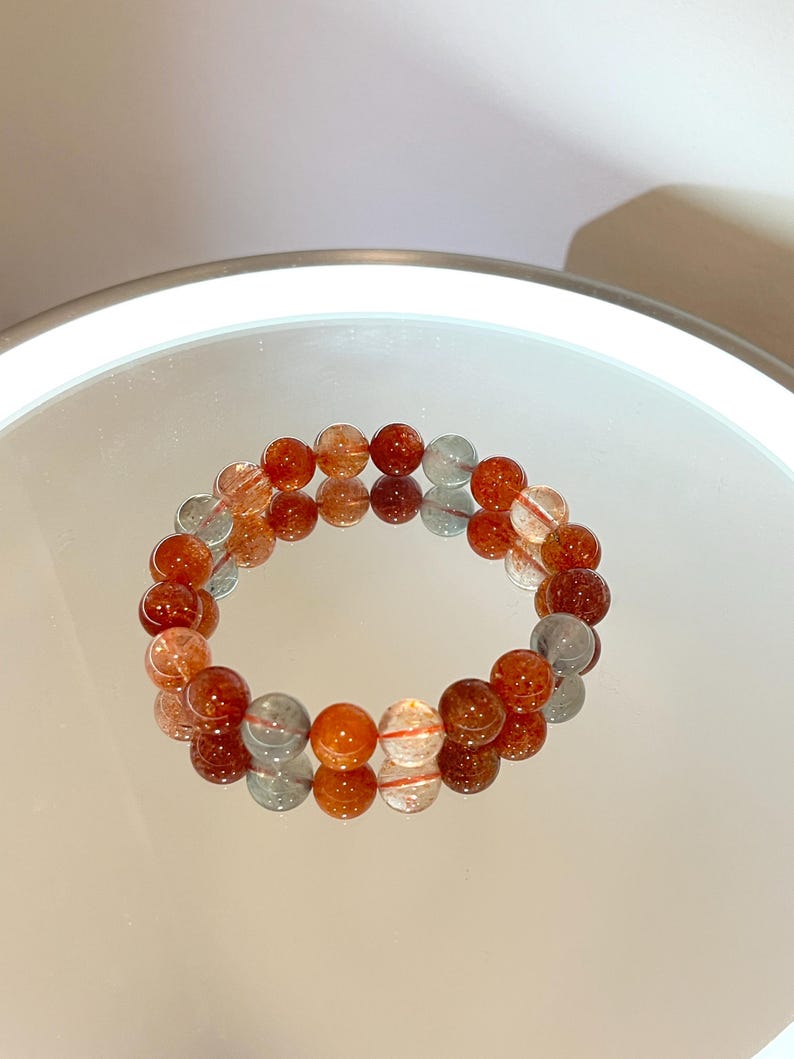 Premium Natural Arusha Sunstone Bracelet Handmade 7-9mm, Crystal Beaded ...
