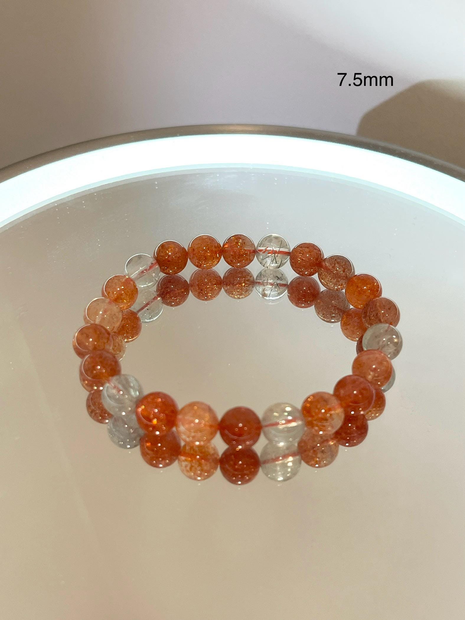 Premium Natural Arusha Sunstone Bracelet Handmade 7-9mm, Crystal Beaded ...