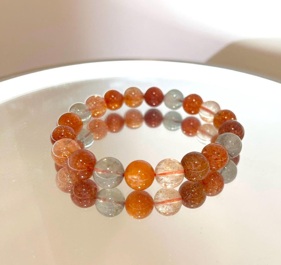 Premium Natural Arusha Sunstone Bracelet Handmade 7-9mm, Crystal Beaded ...