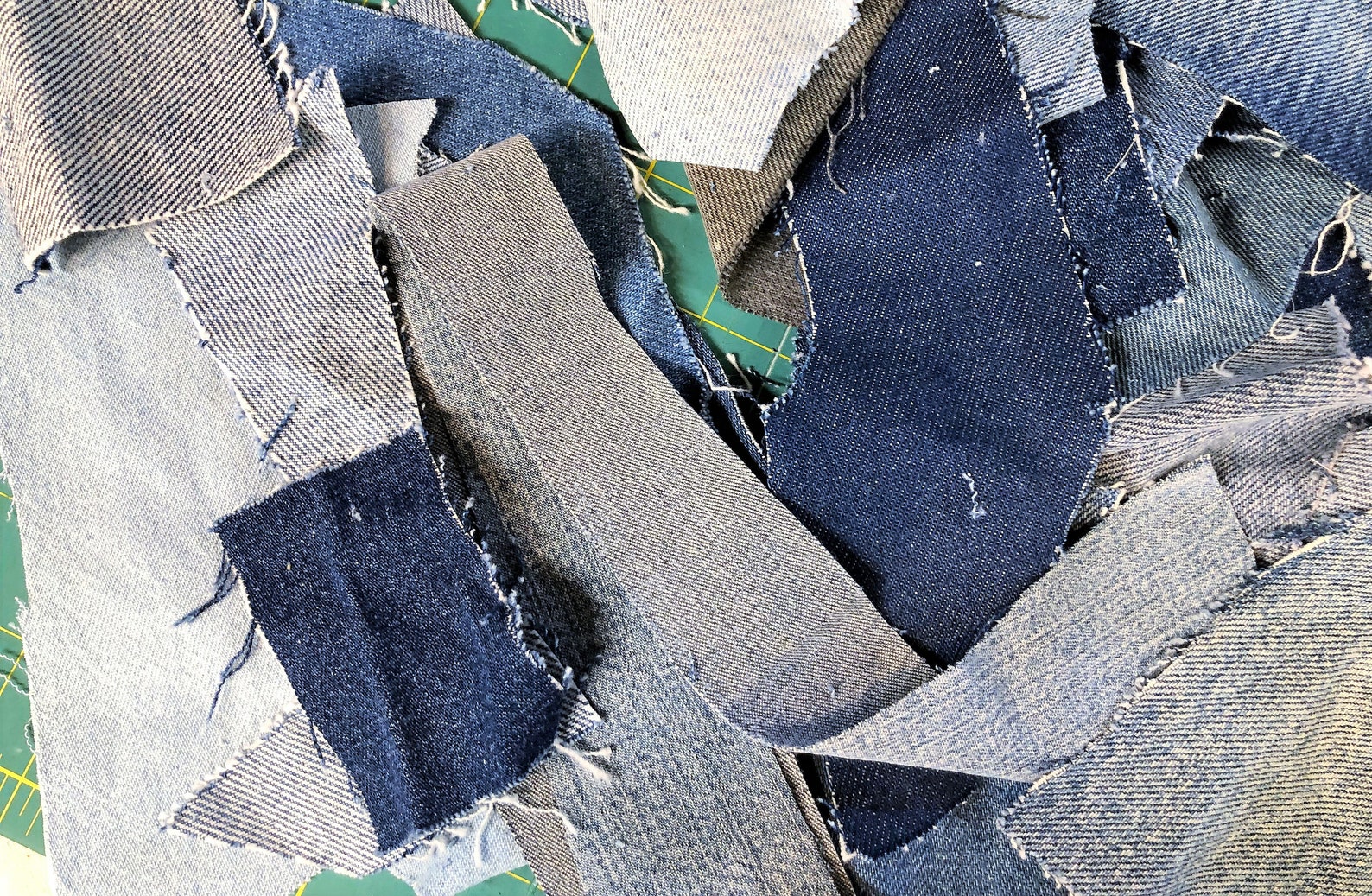 Denim Scraps. Reclaimed Salvaged Denim Clothing Fabric Scraps for ...