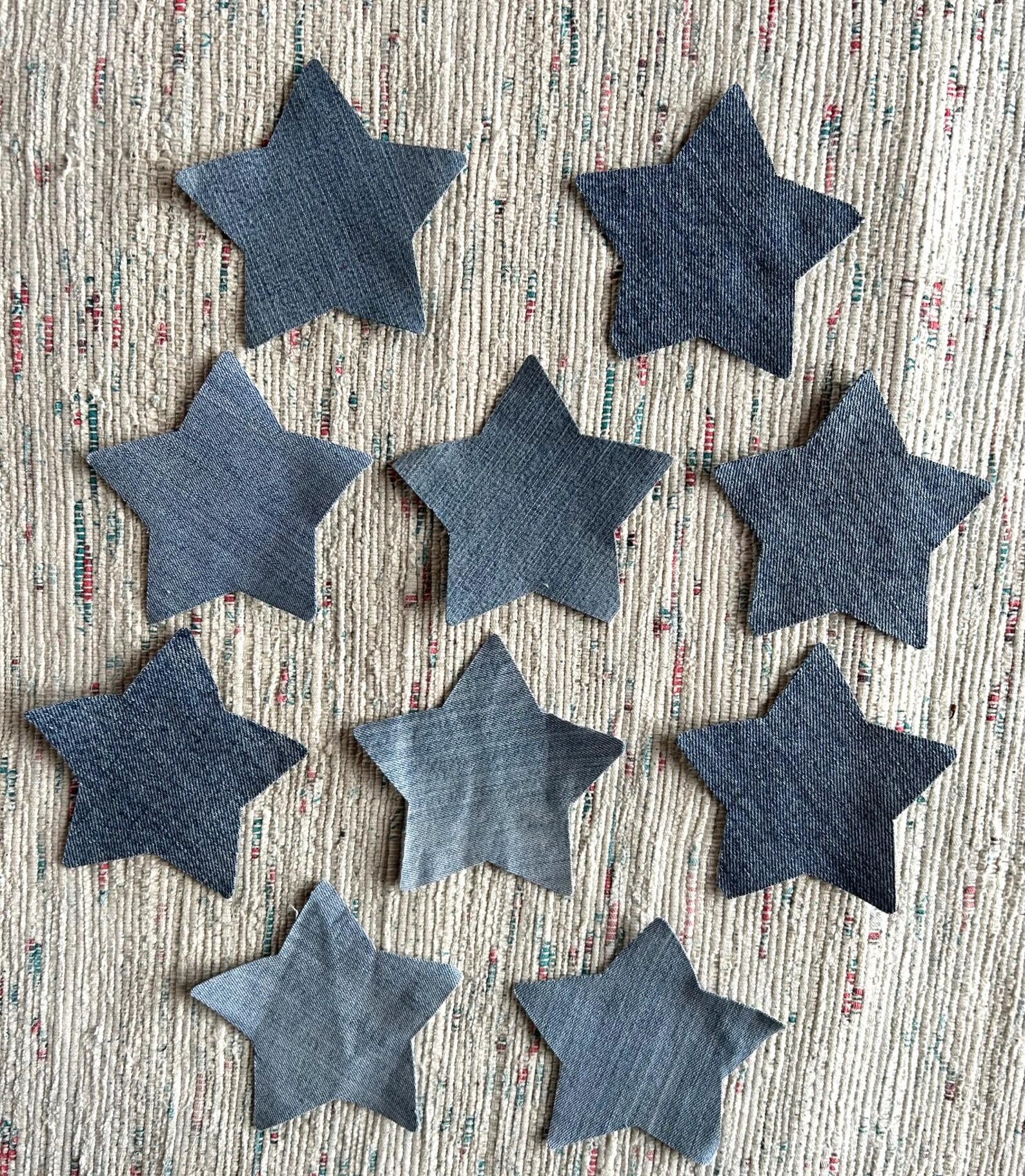 Denim Star Cutouts, TEN Denim Stars, Denim Stars, Die Cut Stars, 4 Inch ...