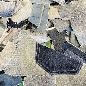 Denim Scraps. Reclaimed Salvaged Denim Clothing Fabric Scraps for ...