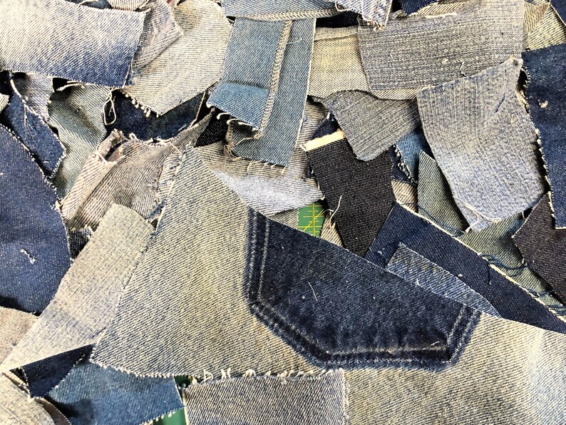 Denim Scraps. Reclaimed Salvaged Denim Clothing Fabric Scraps for ...