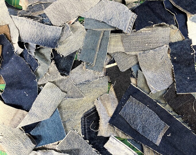 Denim Scraps. Reclaimed Salvaged Denim Clothing Fabric Scraps for ...