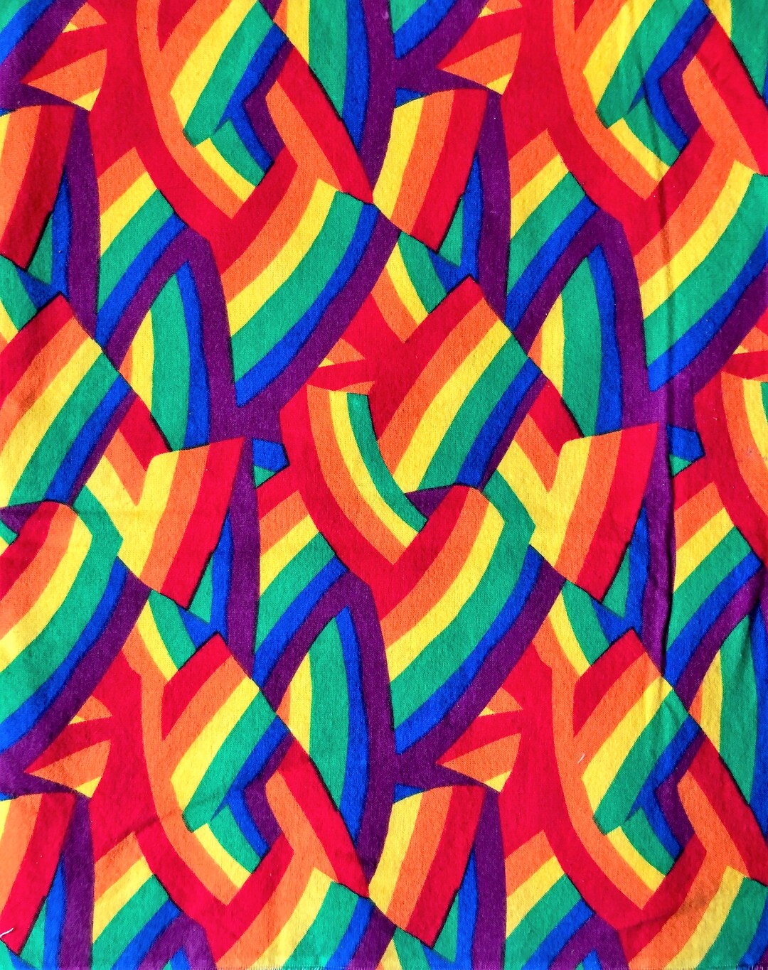 Rainbow Fabric, Flannel Rainbow Fabric, Colorful Rainbow Fabric, Cotton ...