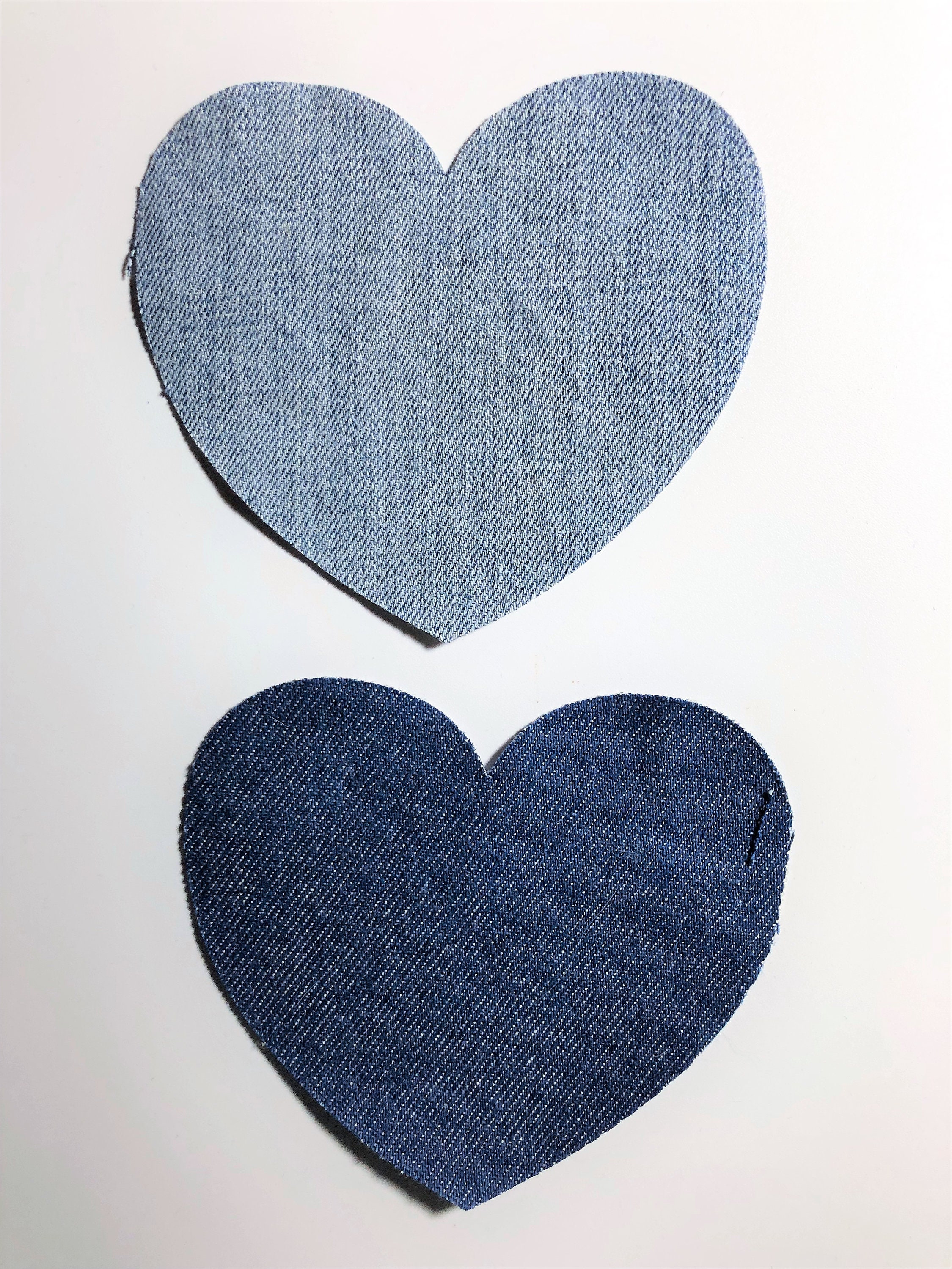 Heart Cutouts, Fabric Hearts, Blue Denim Hearts, Applique Hearts ...