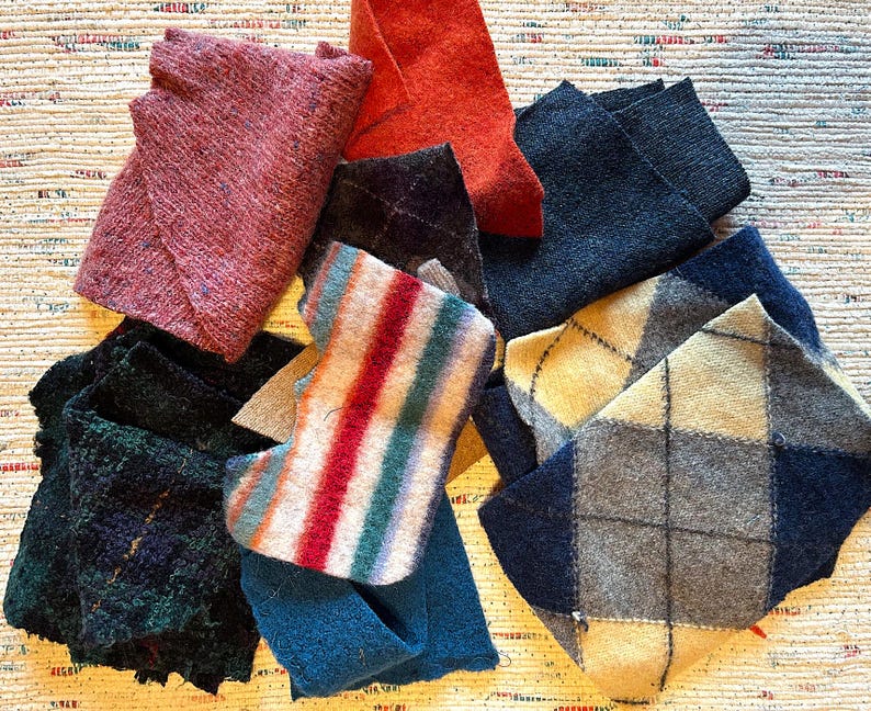 Felted Wool Scrap Assortment, Felted Wool Scraps, 4 Oz. Wool Pieces ...