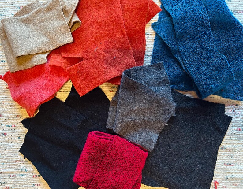 Felted Wool Scrap Assortment, Felted Wool Scraps, 4 Oz. Wool Pieces ...