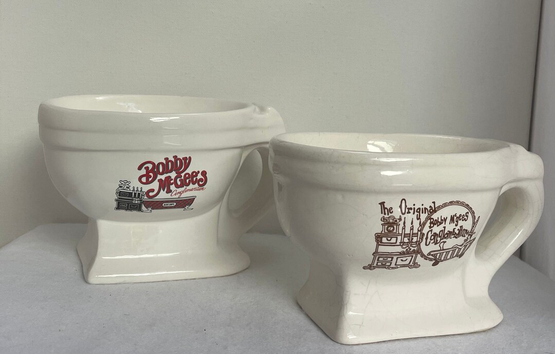 Vintage Bobby Mcgee's Ceramic Toilet Bowl Mug | White Elephant Gift ...