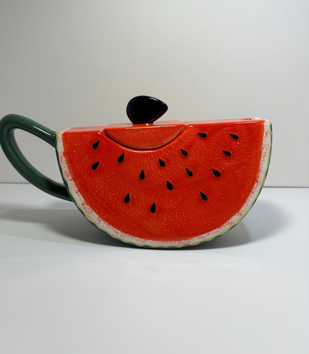 Vintage-style Teapot Watermelon Slice Shaped Ceramic Pitcher - Etsy