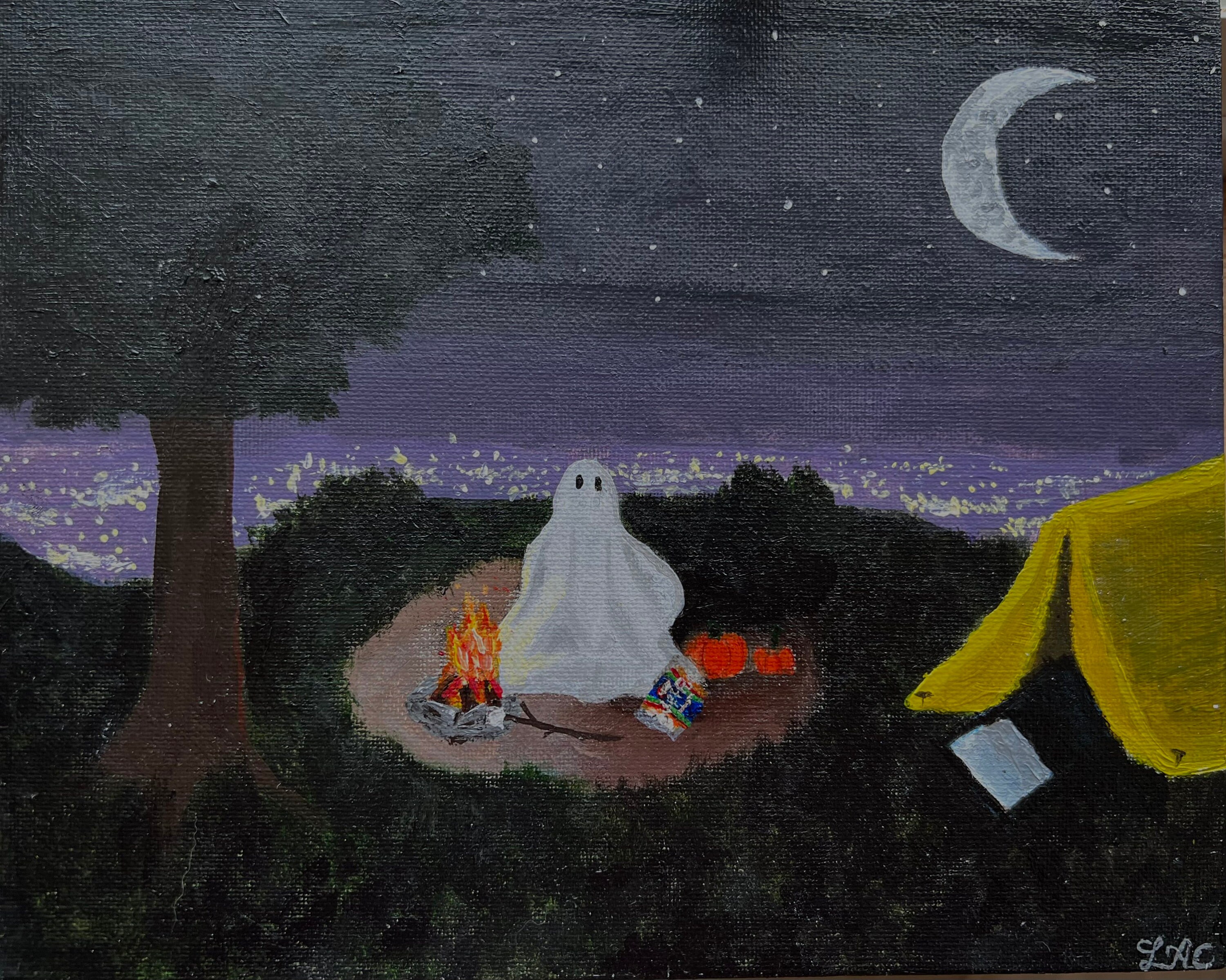 Ghost Camping Painting - Etsy
