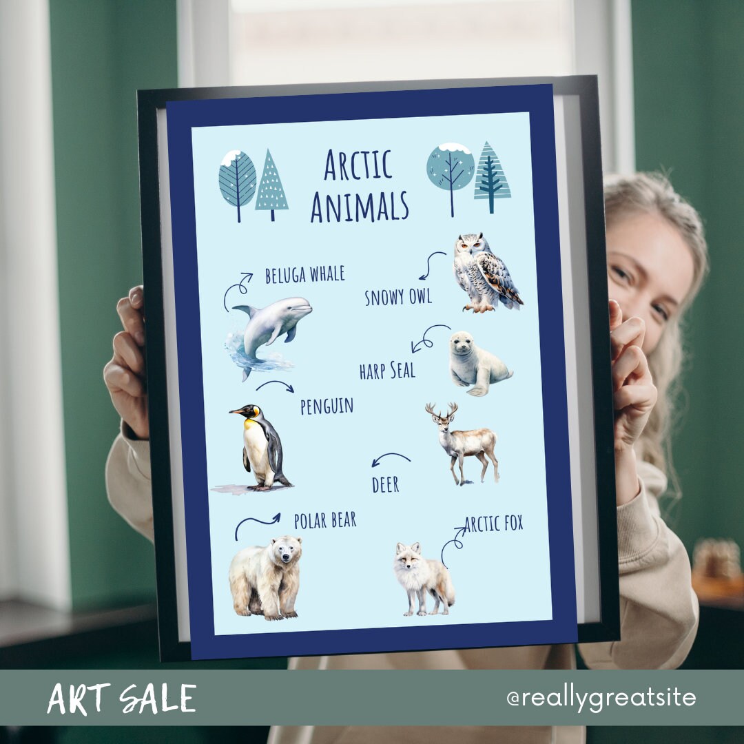 Arctic Animals Poster Montessori Poster Homeschooling Educational ...