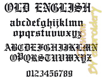 Old English Script Font Set Machine Embroidery Designs BX Files Instant ...