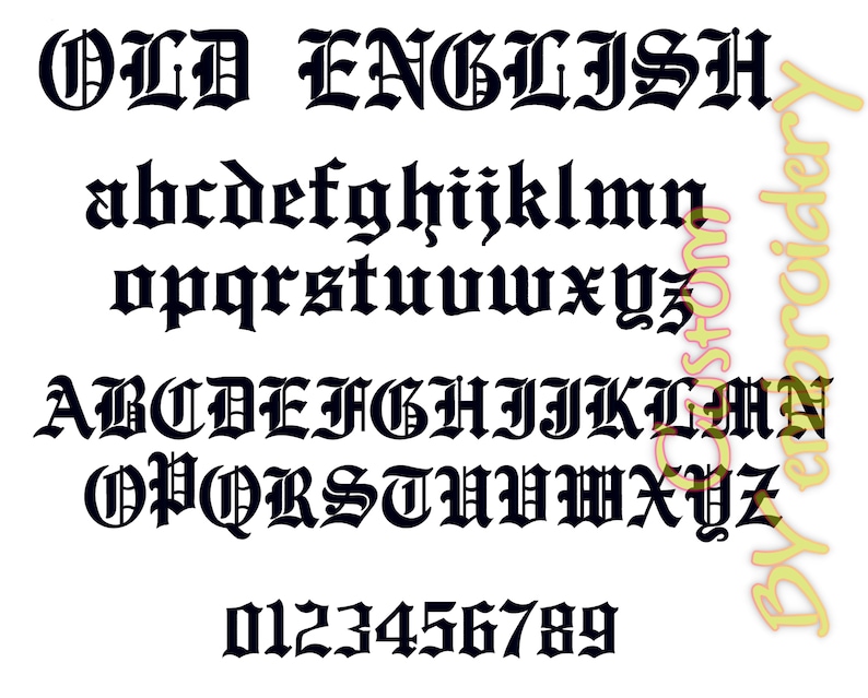 Old English Script Font Set Machine Embroidery Designs BX Files Instant ...