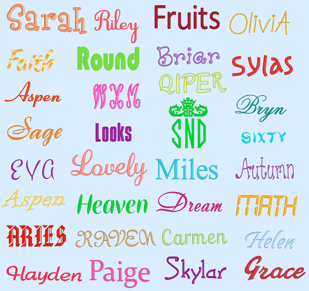 32 Gorgeous Fonts Embroidery Designs PES and BX Format - Etsy