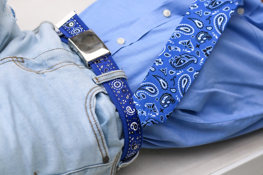 Royal Blue Paisley Belt, Stylish for All Ages, Formal Event Wear ...