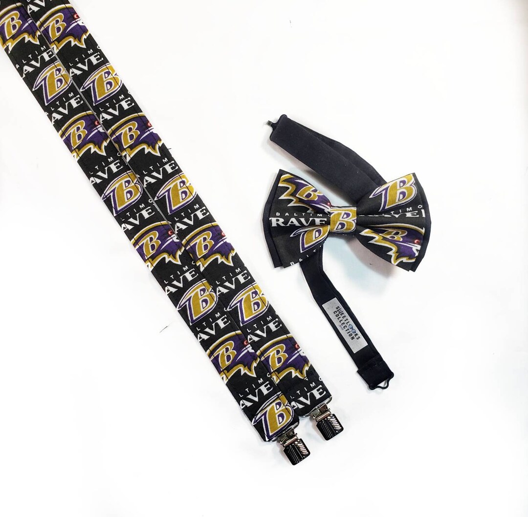 Suspenders Made With Licensed Baltimore Ravens Fabric Bow - Etsy