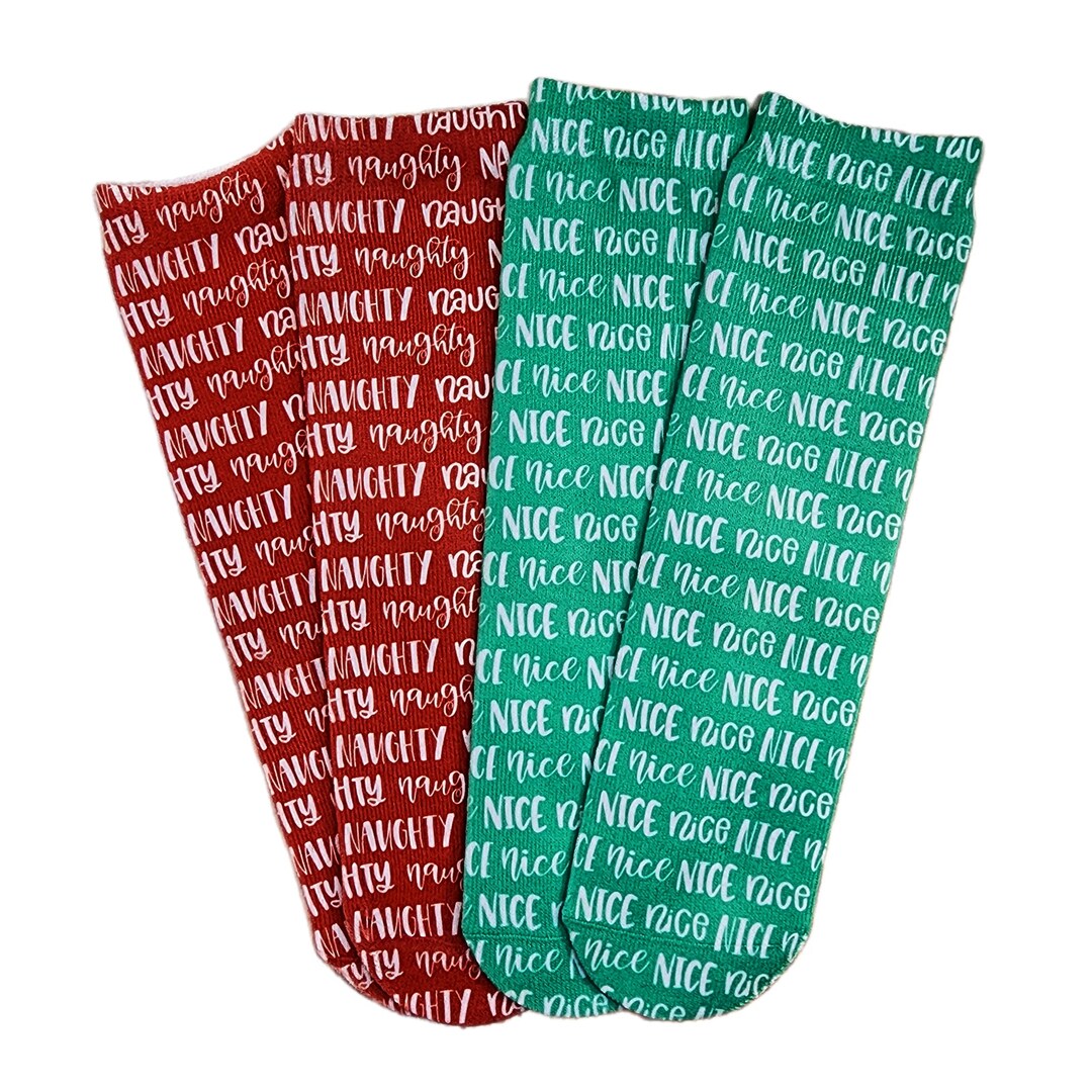Naughty or Nice Socks 80s Fashion for All Ages Sublimation - Etsy