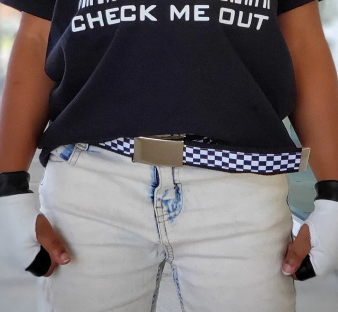 Black and White Checkered Belt. Adjustable Fashion Belt for Ages ...