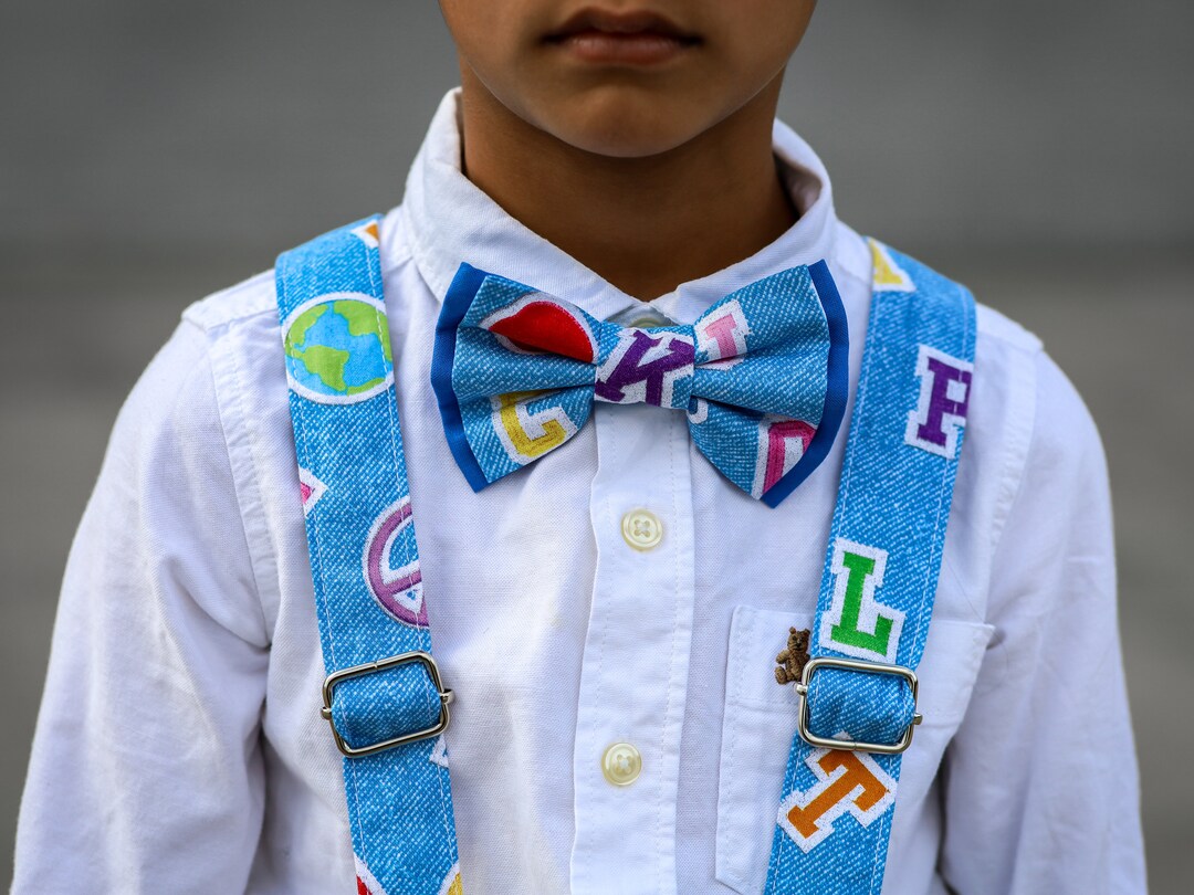 Alphabet Letter Suspenders, Bow Tie, Hair Bow, Stylish for All Ages ...