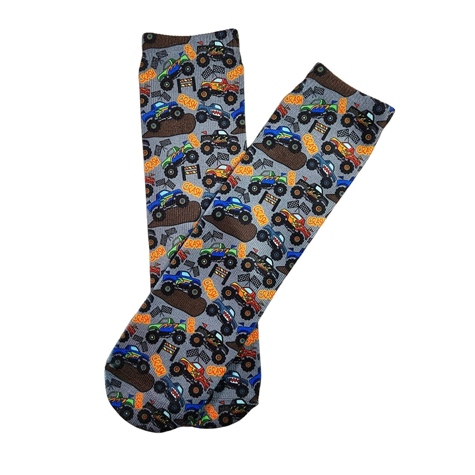 Monster Trucks Socks, Fashion for All Ages, Sublimation, Gender Neutral ...