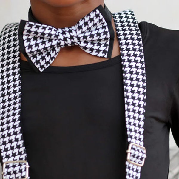 Houndstooth Hair Bow - Etsy