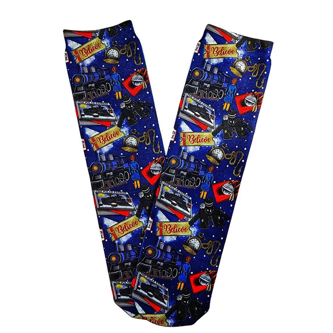 Believe Train Socks,fashion for All Ages, Sublimation, Gender Neutral ...