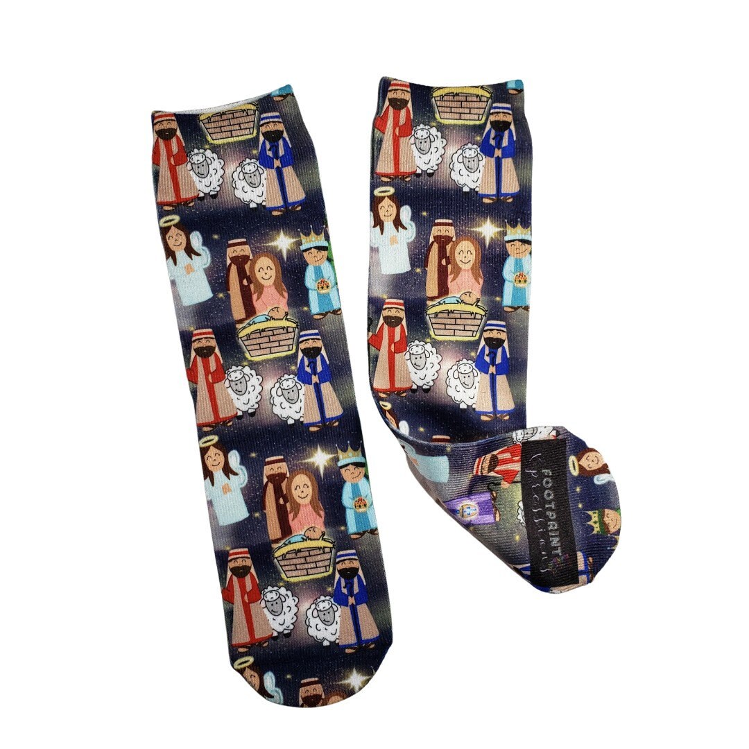 Nativity Scene Socks Fashion for All Ages Sublimation - Etsy