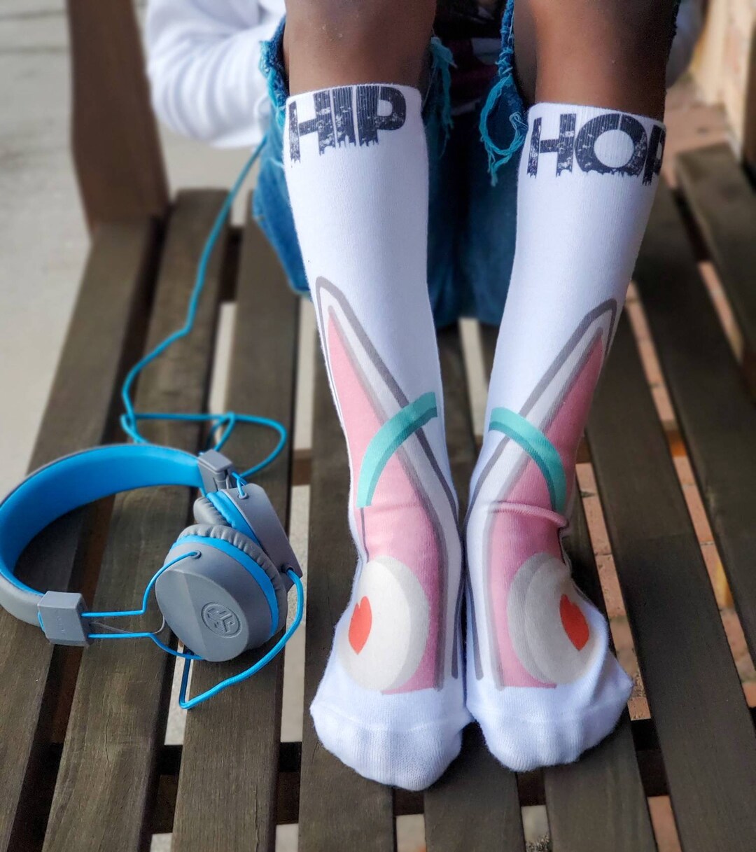 Hip Hop Ears Socks, 80s Fashion for All Ages, Sublimation, Gender ...