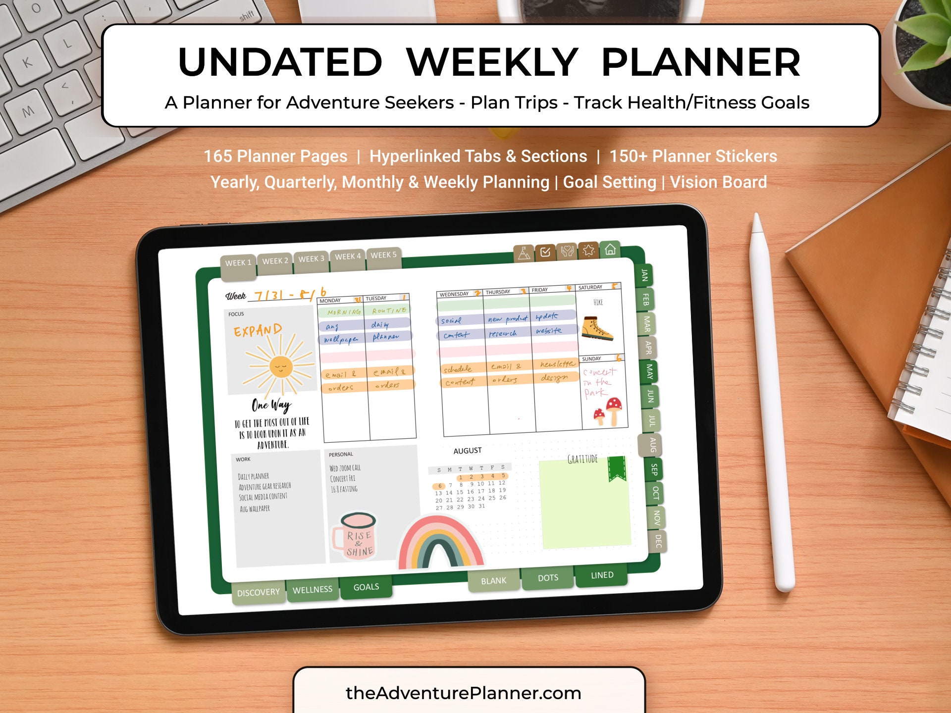 Digital Planner, Undated Forever Planner, Adventure Planner, Monthly ...