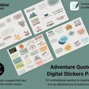 52 Motivation Quotes Stickers Digital Stickers for Goodnotes - Etsy