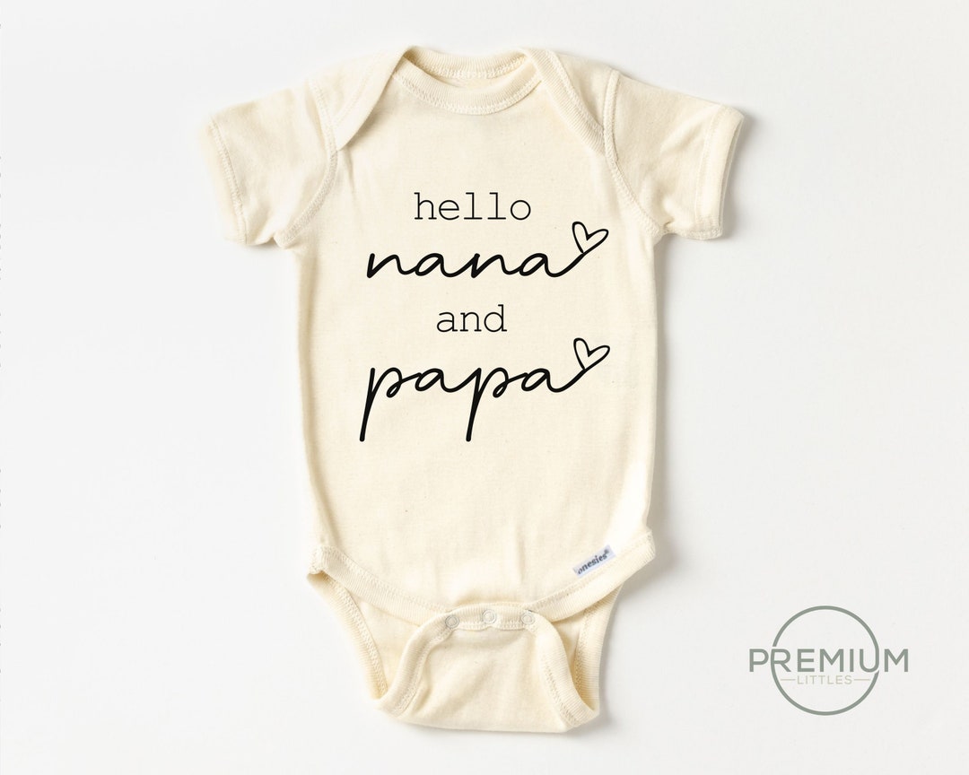 Hello Nana and Papa Baby Onesie® Custom Grandparents - Etsy