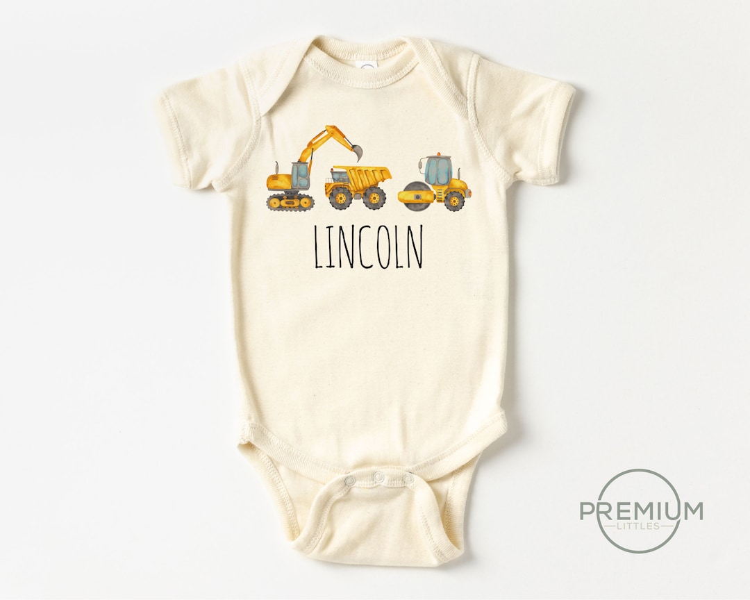 Personalized Construction Onesie® - Construction Birthday Baby Bodysuit ...