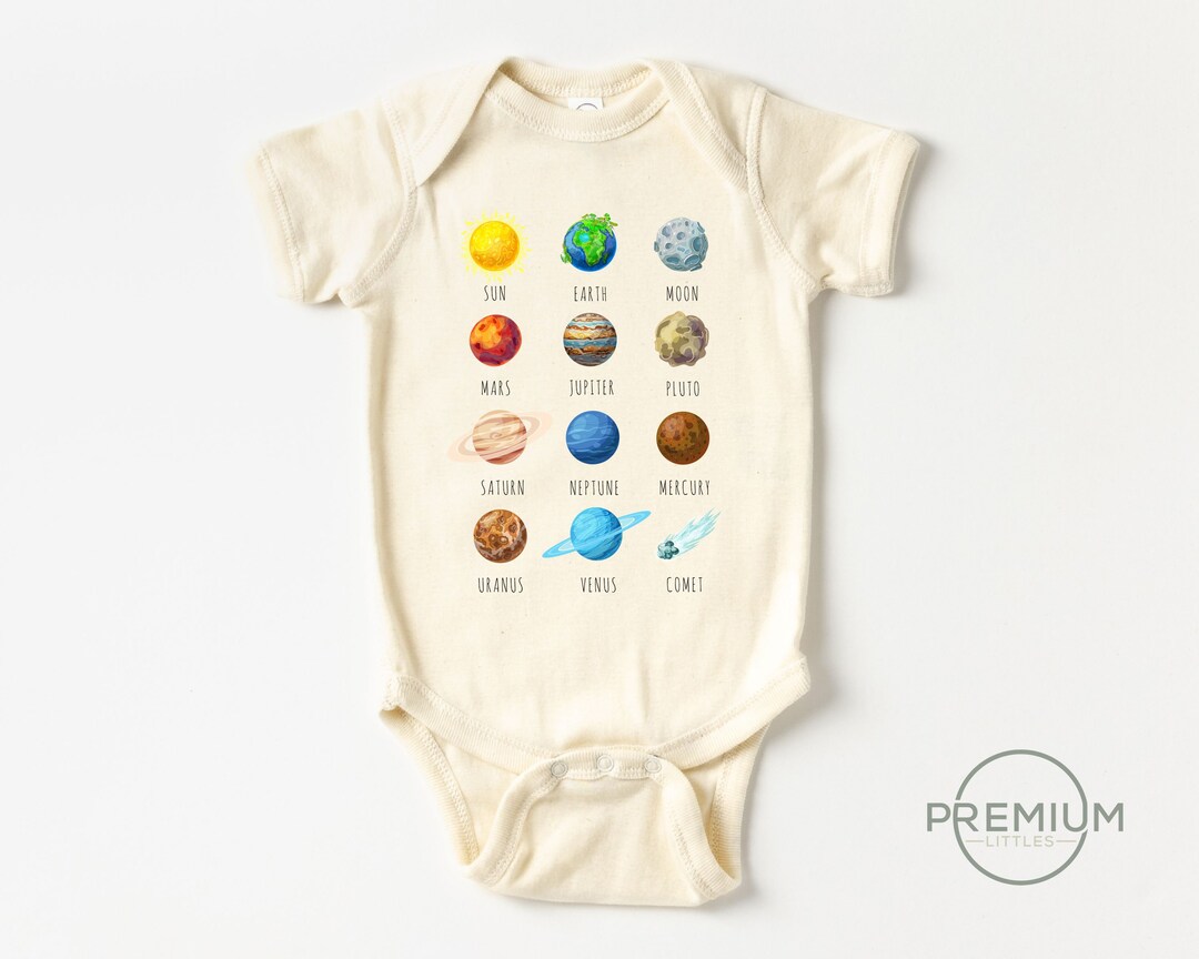 Solar System Baby Onesie® | 100 % Premium Cotton | Natural Color ...