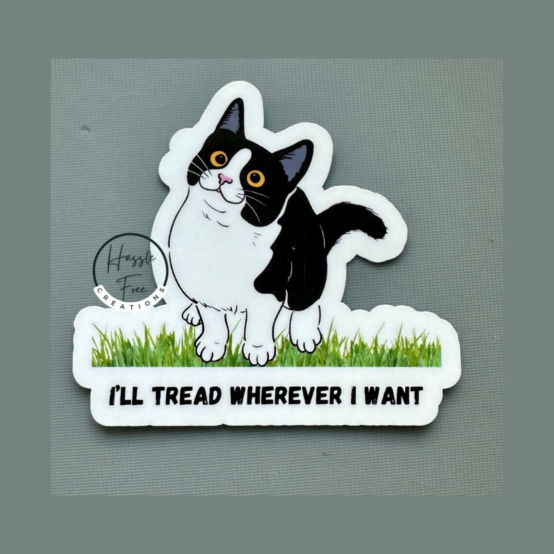 Cat Tread Vinyl Sticker Political Election 2024 Cat Ladies Democrat ...
