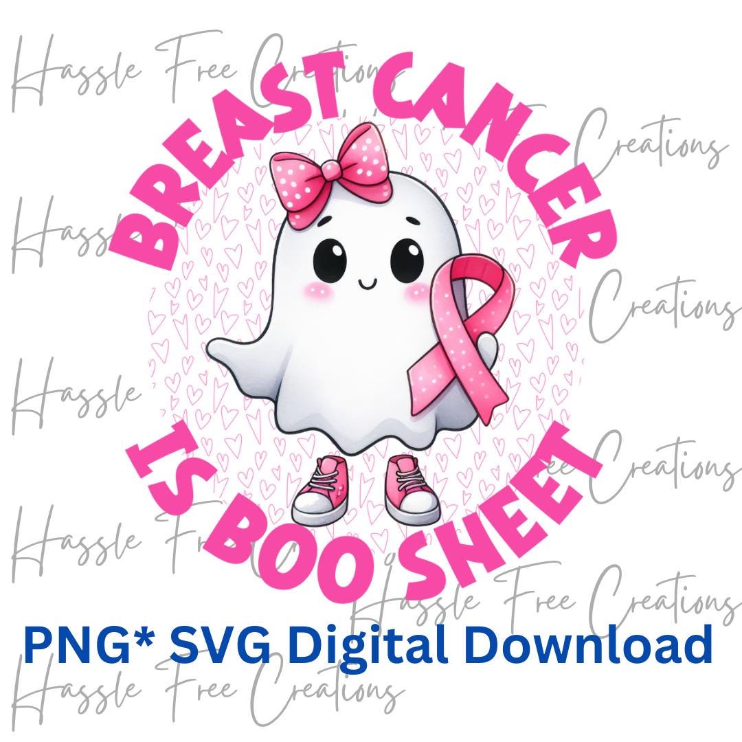 Boo Sheet Breast Cancer Digital Download| Pink Ribbon | Pink Bows ...