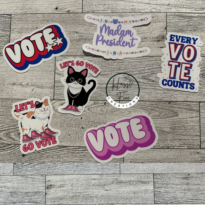 Harris Walz Vinyl Sticker Political Election 2024 Cat Ladies Democrat ...