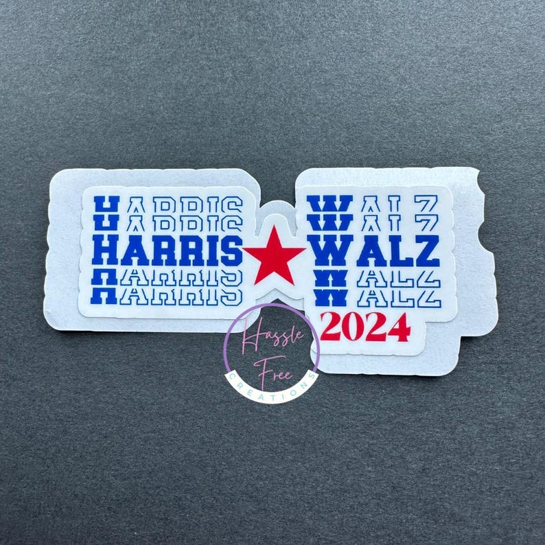 Harris Walz Vinyl Sticker Political Election 2024 Cat Ladies Democrat ...