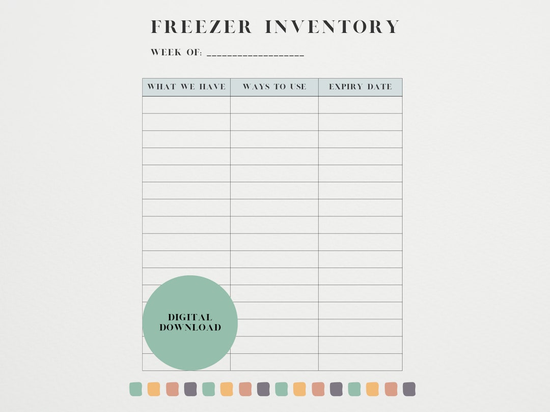 Kitchen Inventory & Organizer Template - Etsy