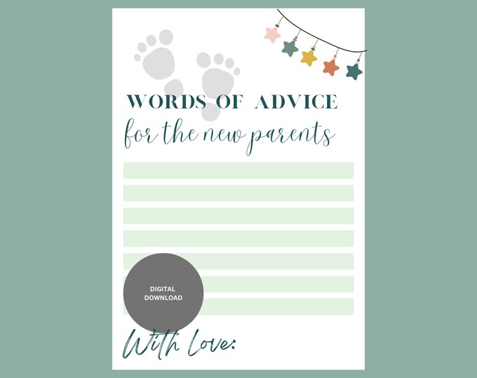 Funny Advice for New Parents, Baby Shower Downloadable Games, Advice ...