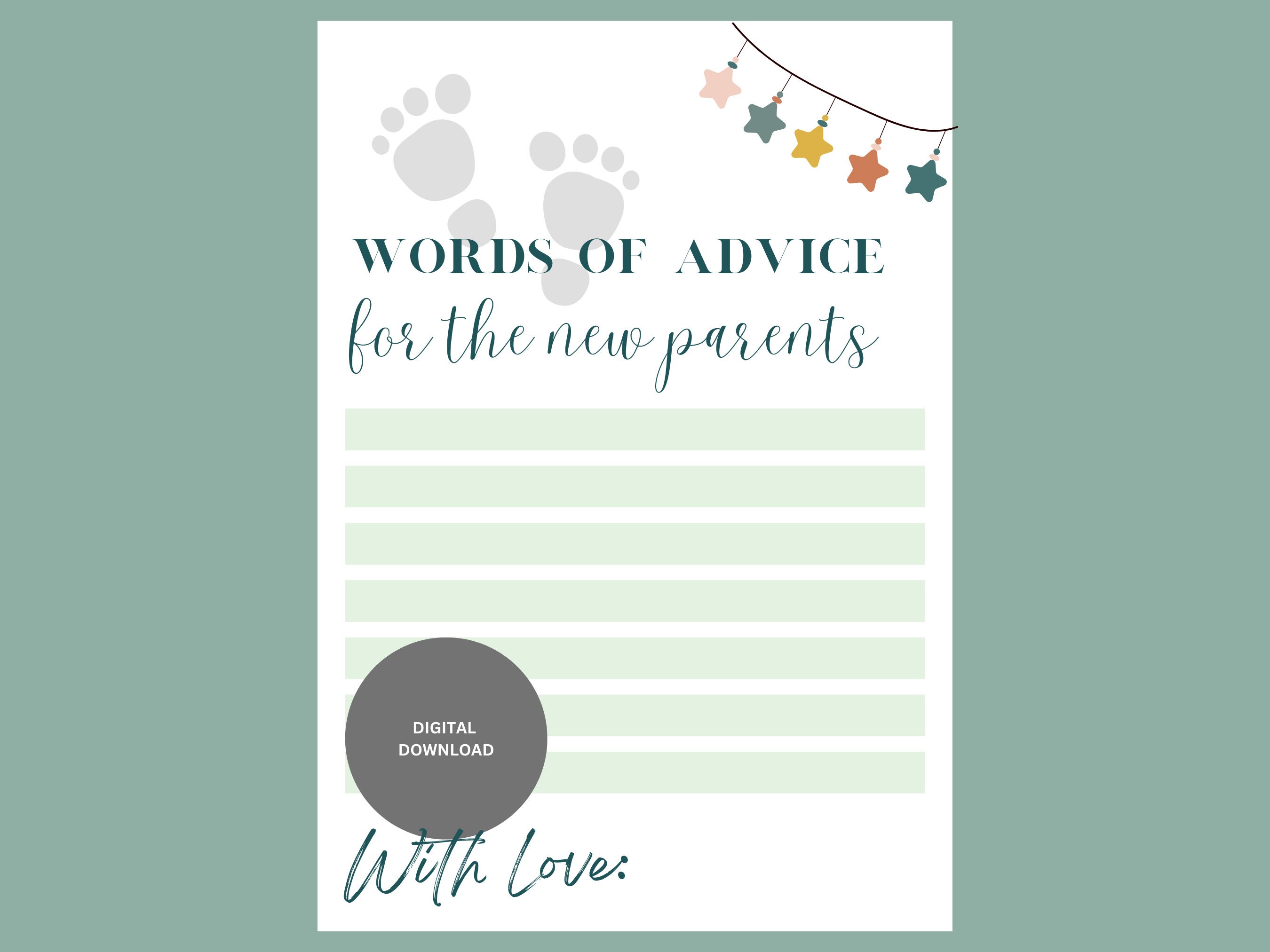 Advice for New Parents Baby Shower Game - Etsy