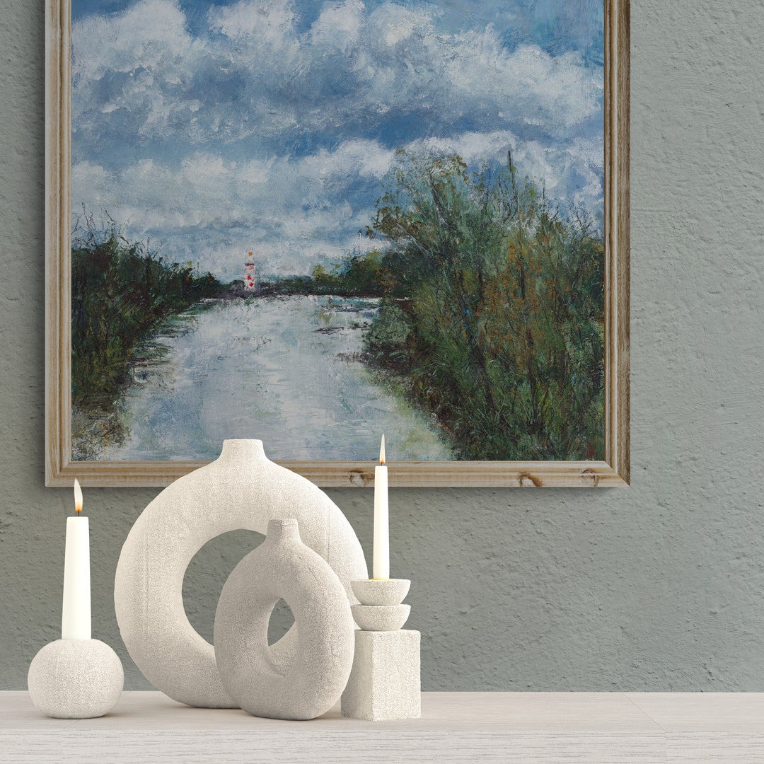 Impressionistic Lighthouse Wall Art, Waterscape Wall Art, Impressionism ...