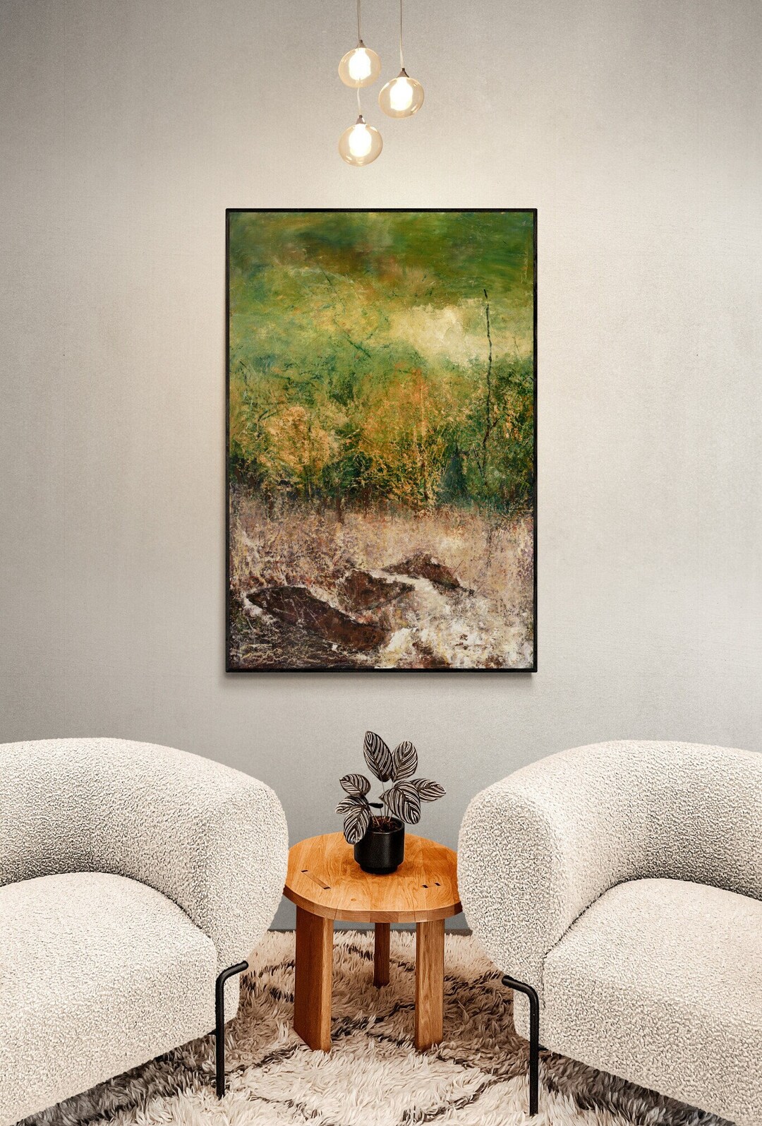 Moon Wall Art Impressionist Landscape Moonlight Moody Water Creek Fine ...