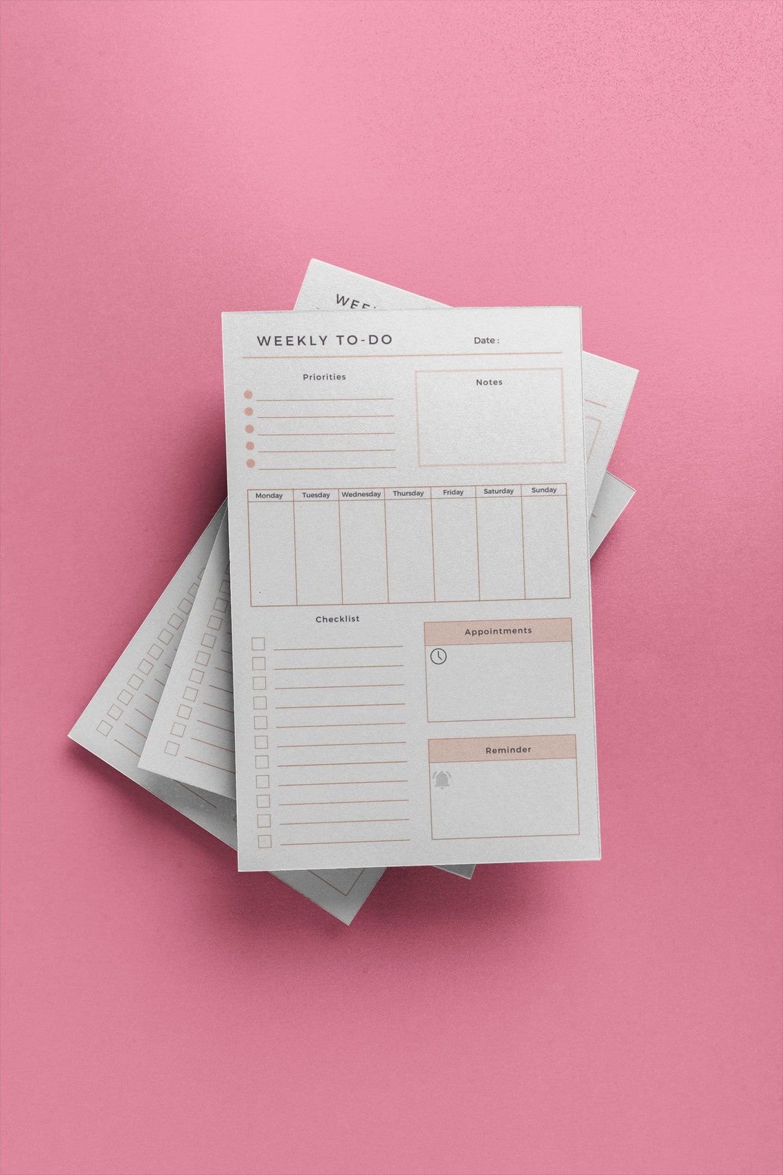 Weekly Planner, Weekly To-do List, Weekly Checklist, Weekly Reminders ...