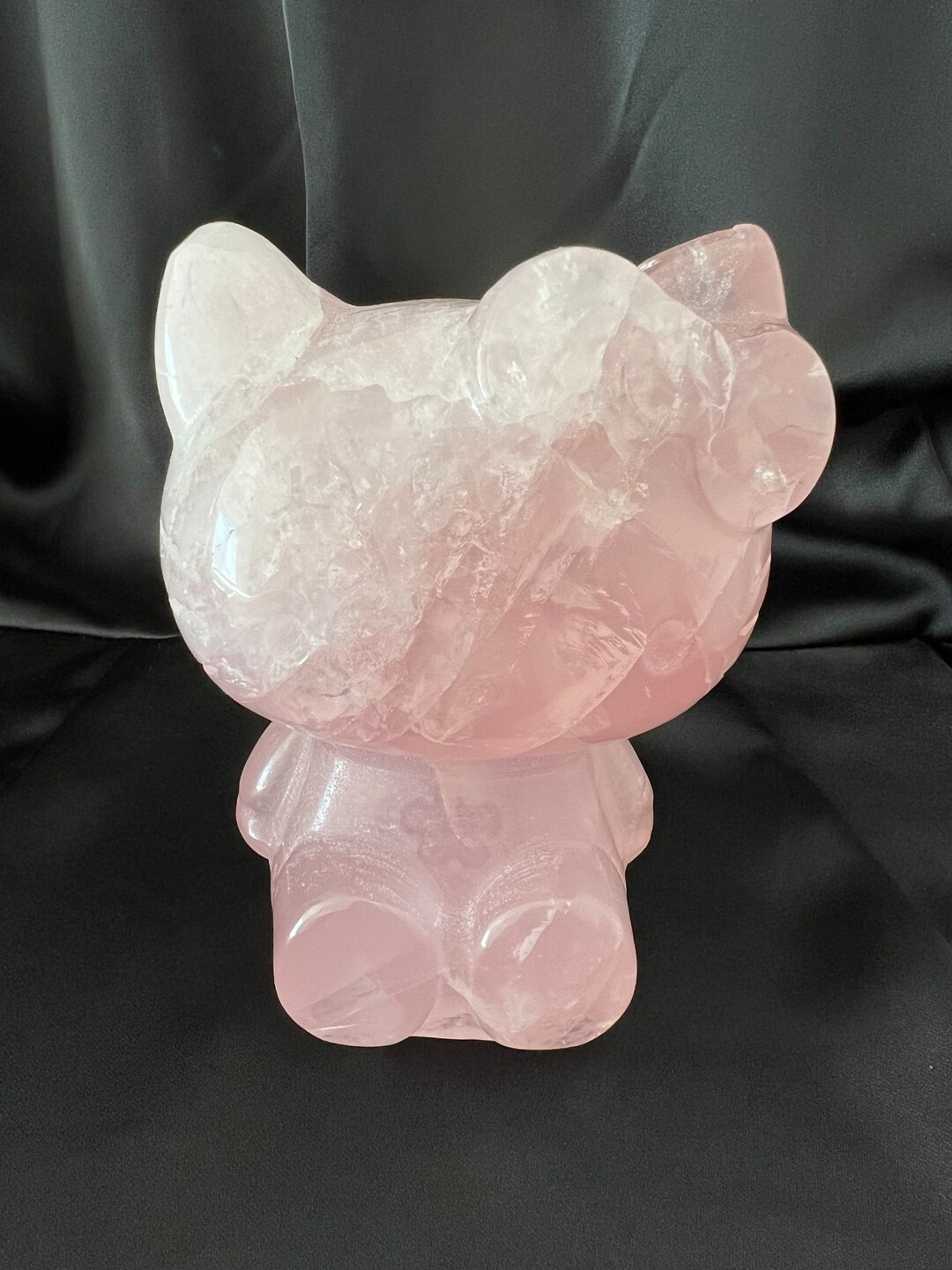 Rose Quartz Hello Kitty Crystal Carving, Home Decoration, Reiki Healing ...