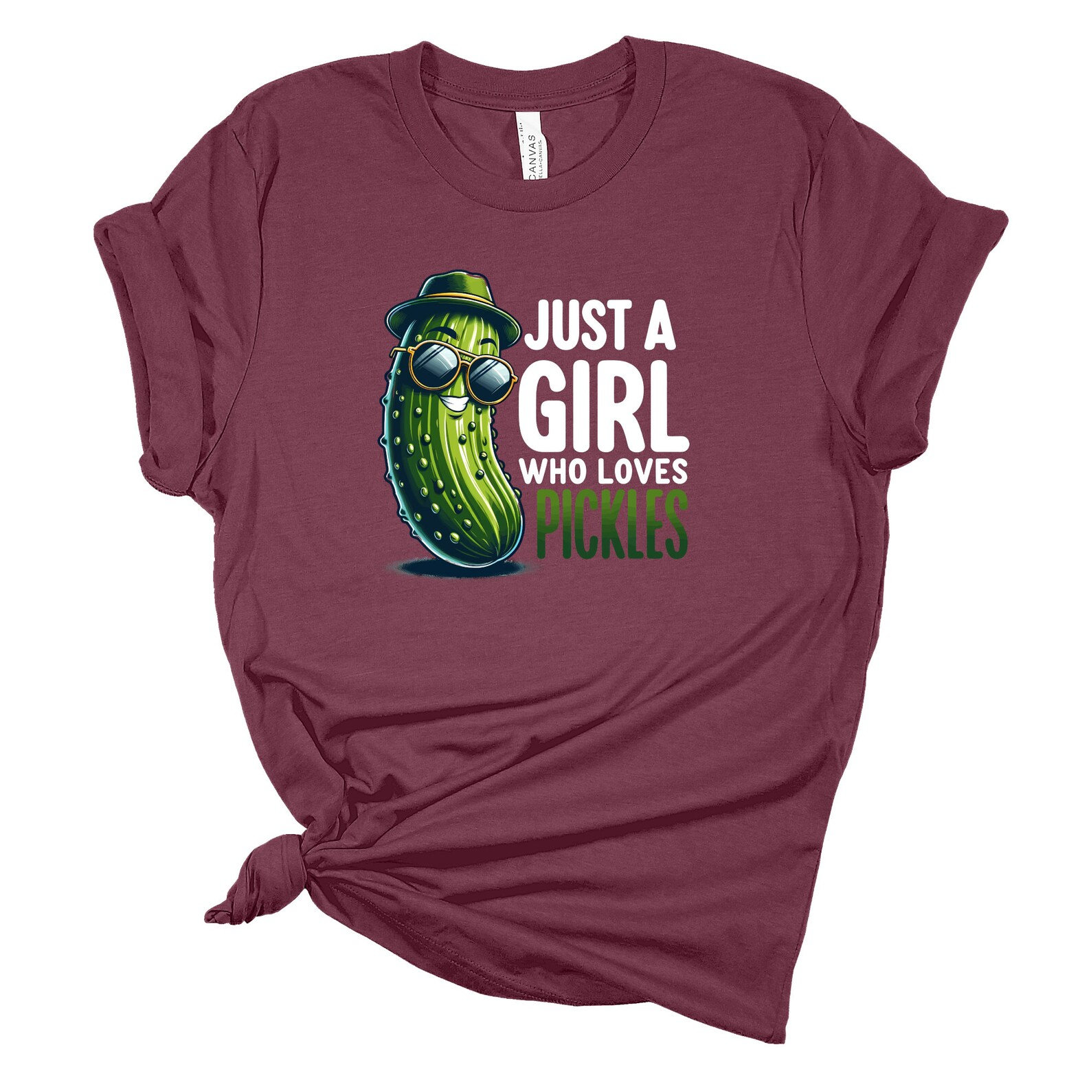 Pickle Lover Girls Tshirt, Just a Girl Who Loves Pickles Tees, Funny ...