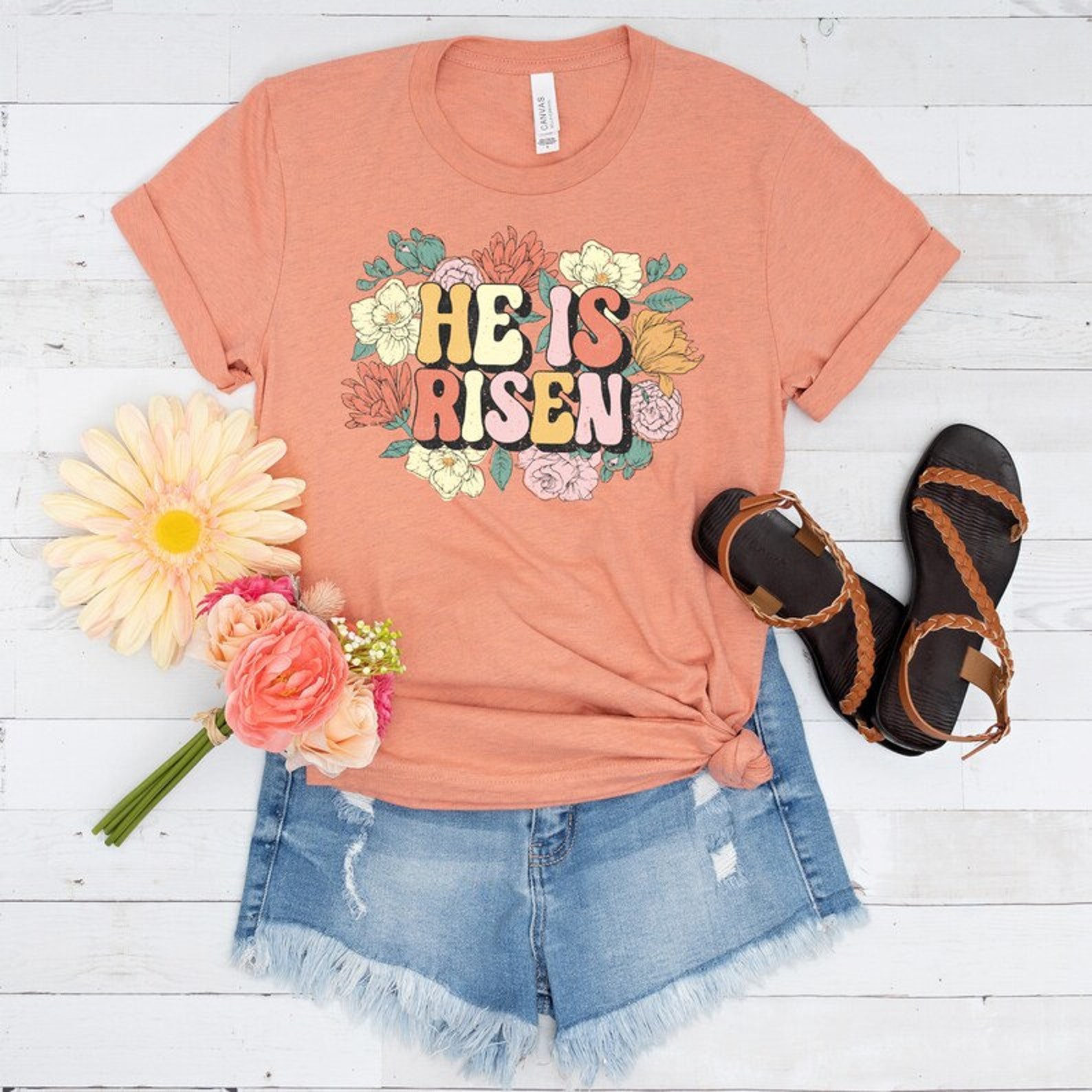 Easter Tee, He is Risen Tee Shirt, Jesus Tee, Religious Easter Shirt ...